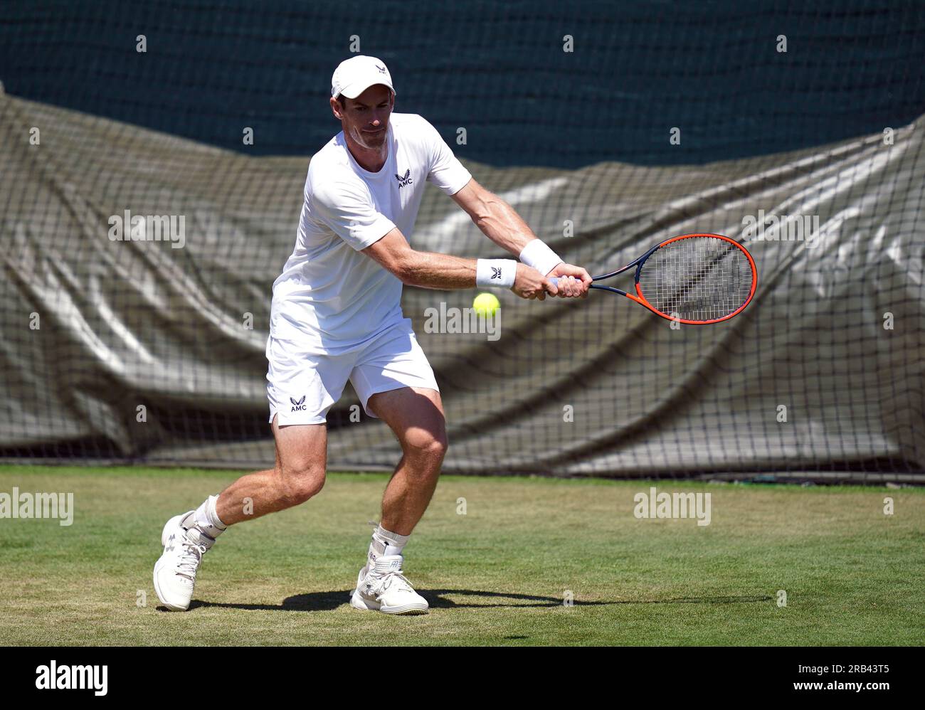 Andy Murray during a practice session on day five of the 2023 Wimbledon ...