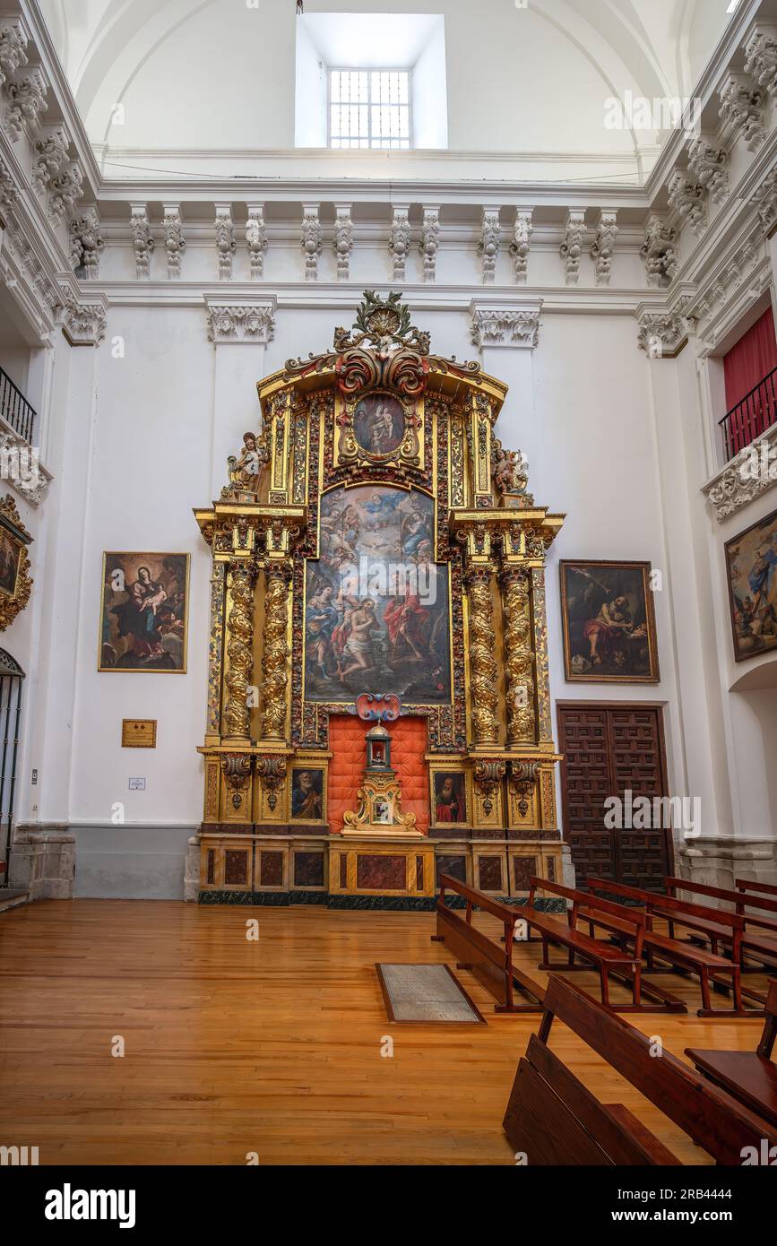 The Baptism of Christ Altar at Jesuit Church (Church of San Ildefonso) Interior - Toledo, Spain ...
