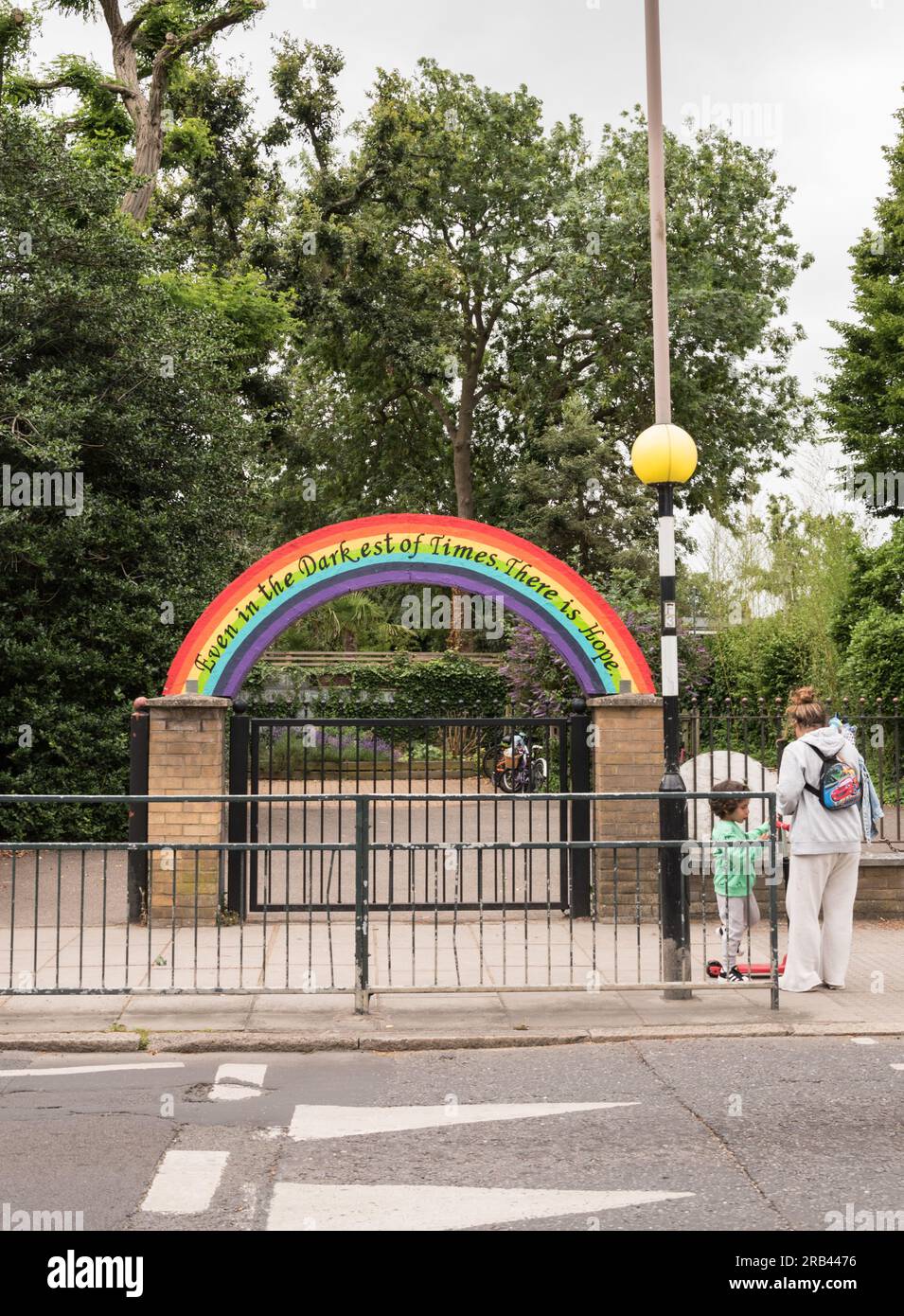 Even In The Darkest Of Times There Is Hope rainbow sign outside the ...