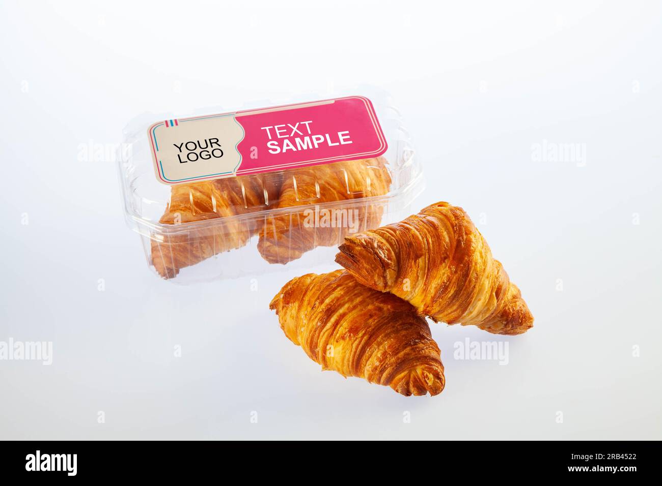 Packaging mock up with brioche croissants design box Stock Photo - Alamy