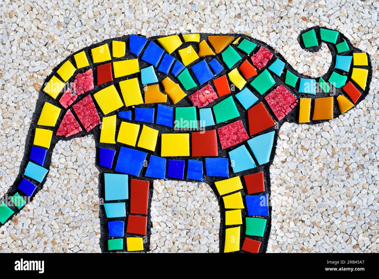 Elephant Made Of Tesserae, Abstract Art Stock Photo - Alamy