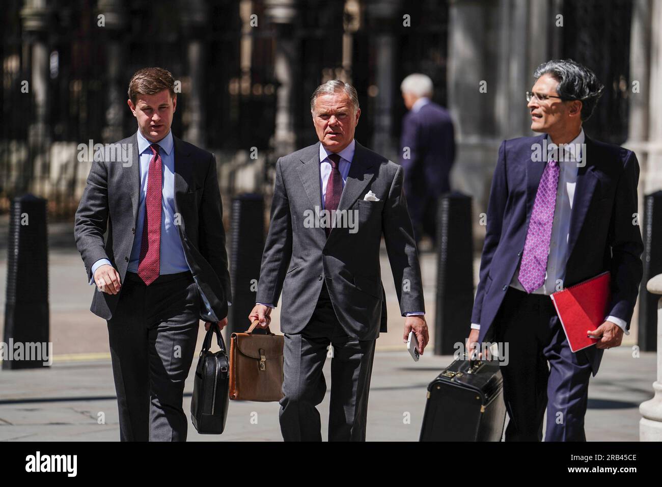 Howard Barclay (centre), the son of the late Sir David Barclay, who ...