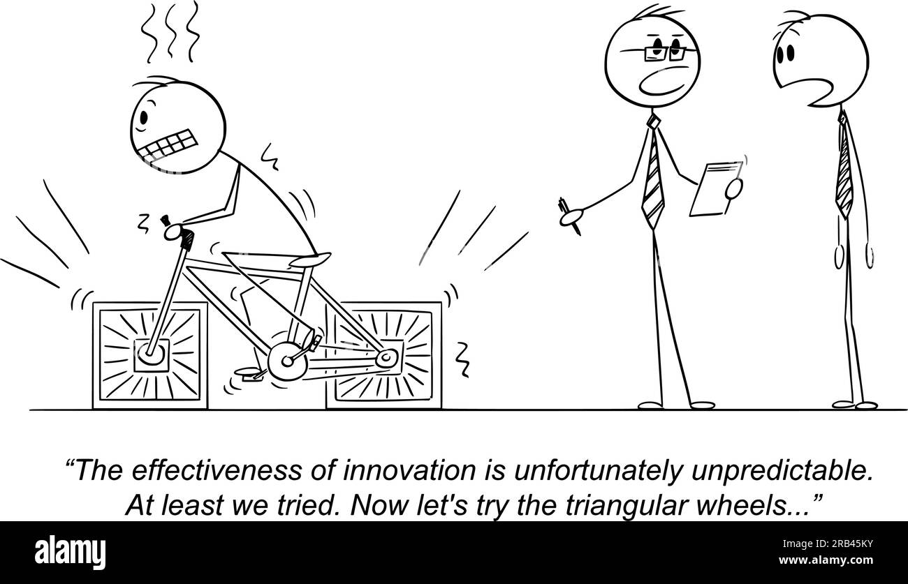 Innovations in Corporate Firm, Vector Gag Cartoon Stick Figure ...