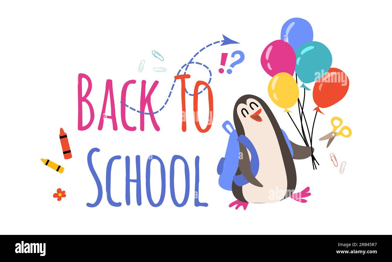 Cartoon illustration letter penguin Cut Out Stock Images & Pictures - Alamy