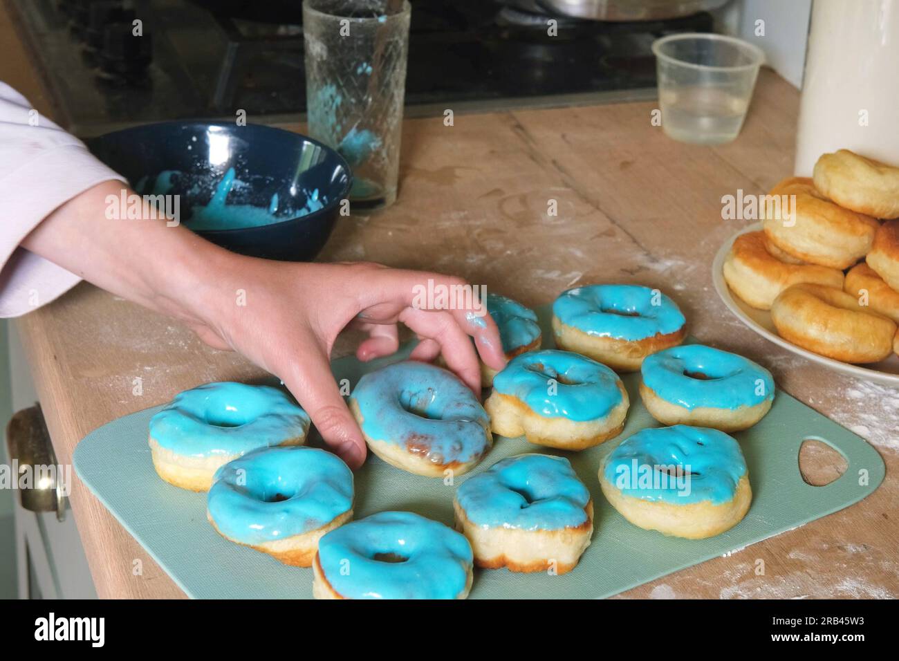 Donut production process hi-res stock photography and images - Alamy