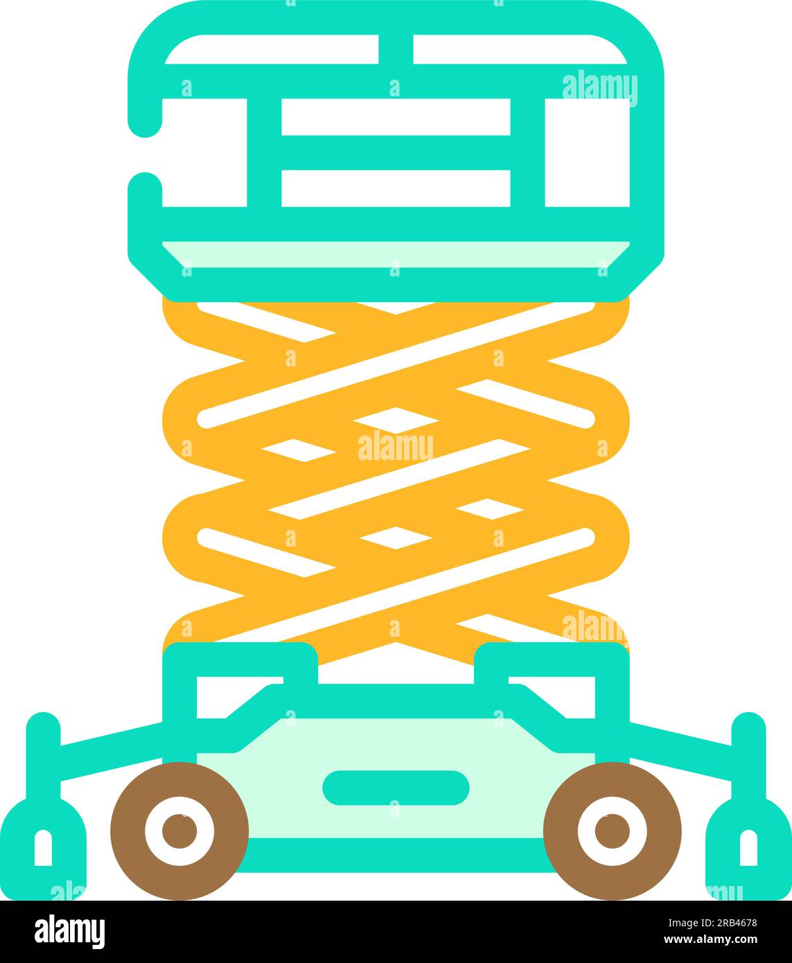 hydraulic lift platform civil engineer color icon vector illustration ...