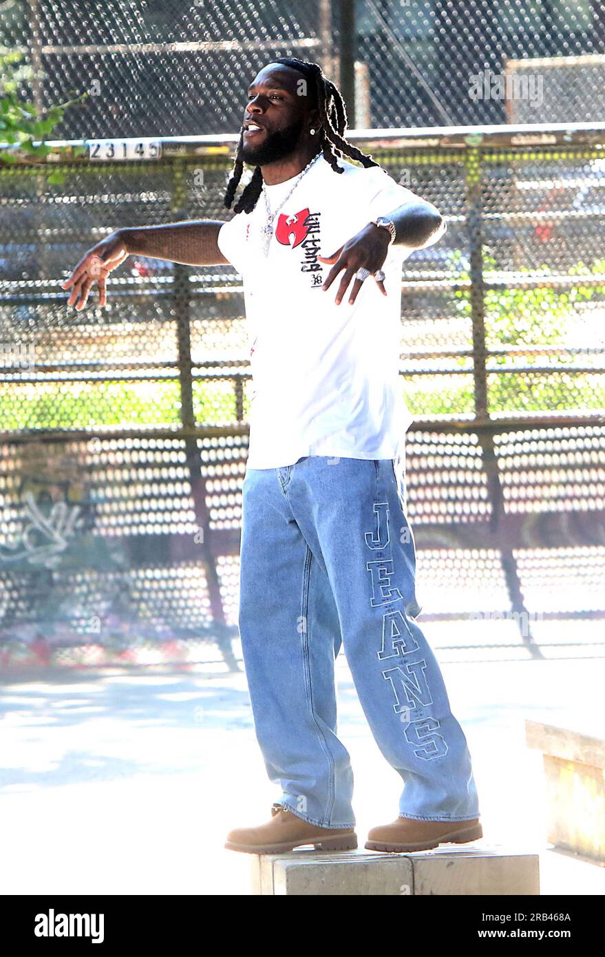 New York, NY, USA. 6th July, 2023. Burna Boy shooting music video in ...