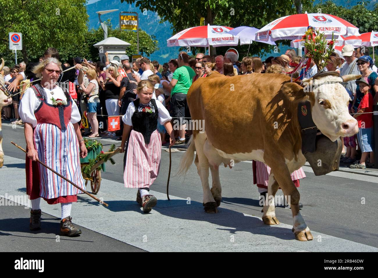 Switzerland, Canton Bern, Interlaken, festival in the 1st of August ...
