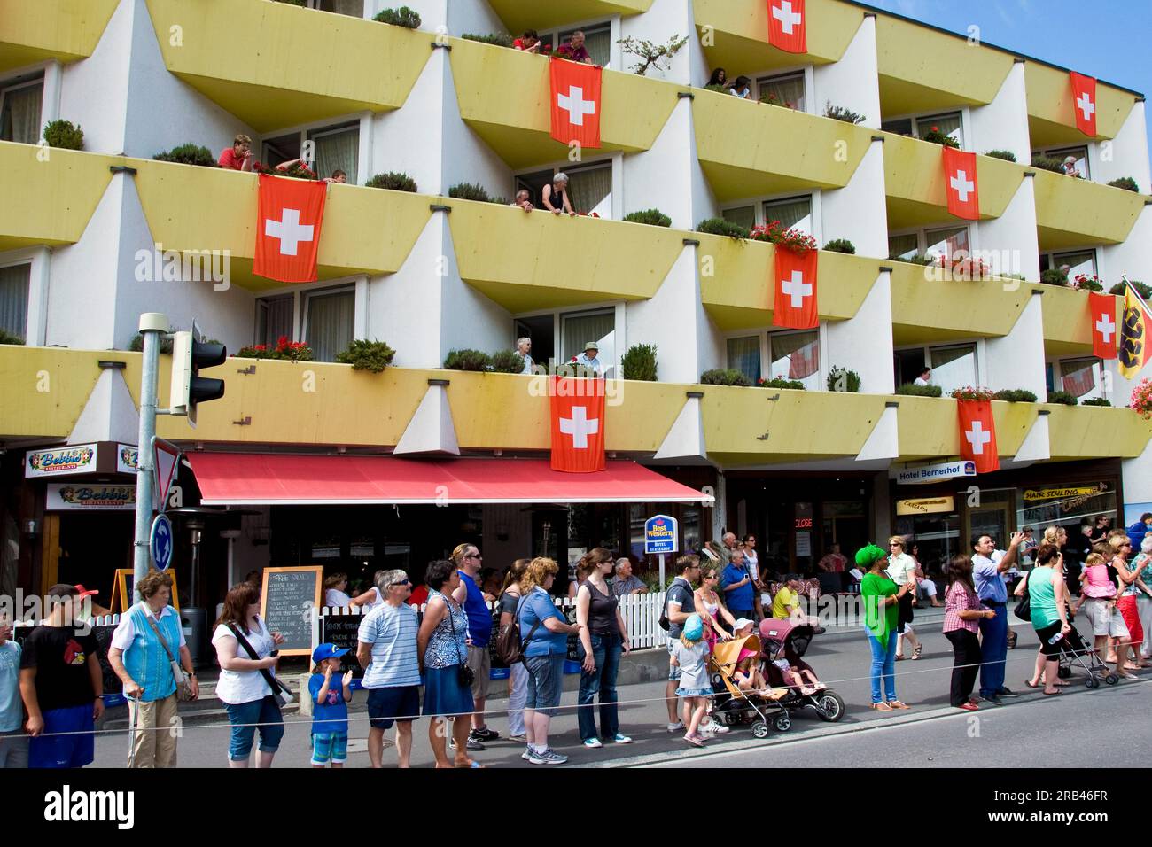 Switzerland, Canton Bern, Interlaken, festival in the 1st of August ...