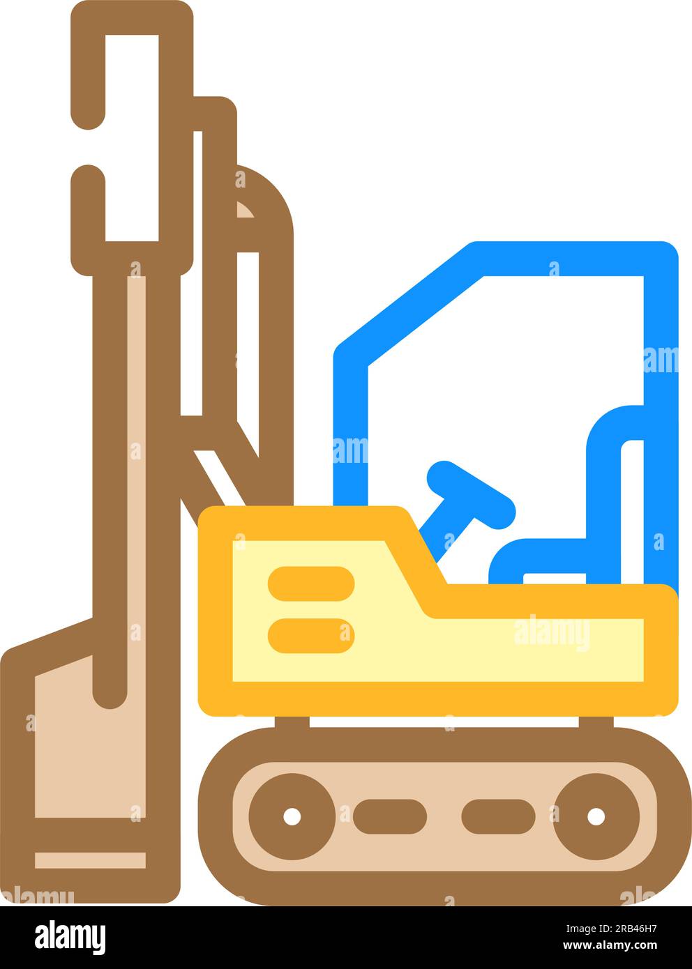 pile driver civil engineer color icon vector illustration Stock Vector ...