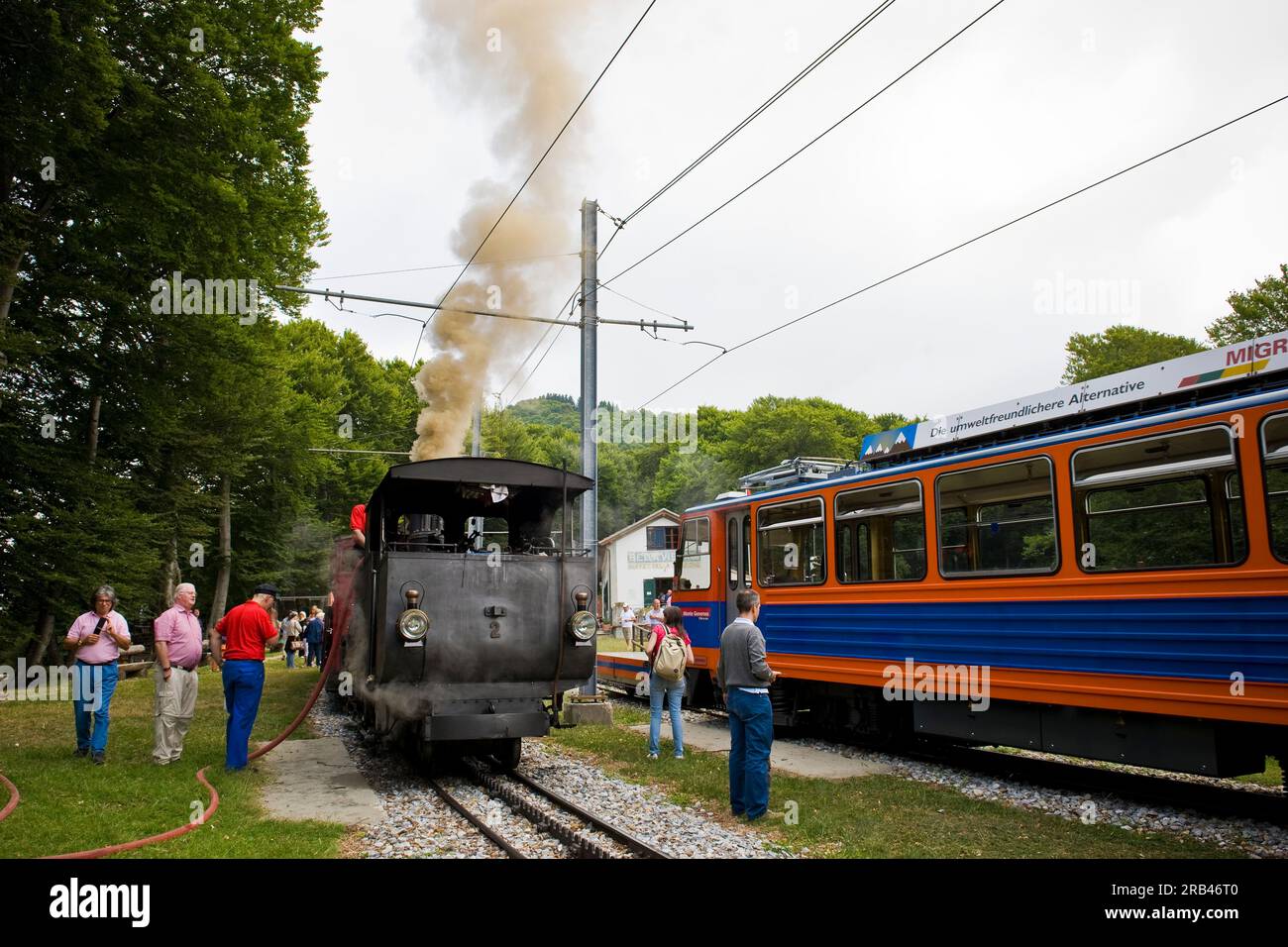 Switzerland, Canton Ticino, Monte Generoso Railway, steam train Stock ...