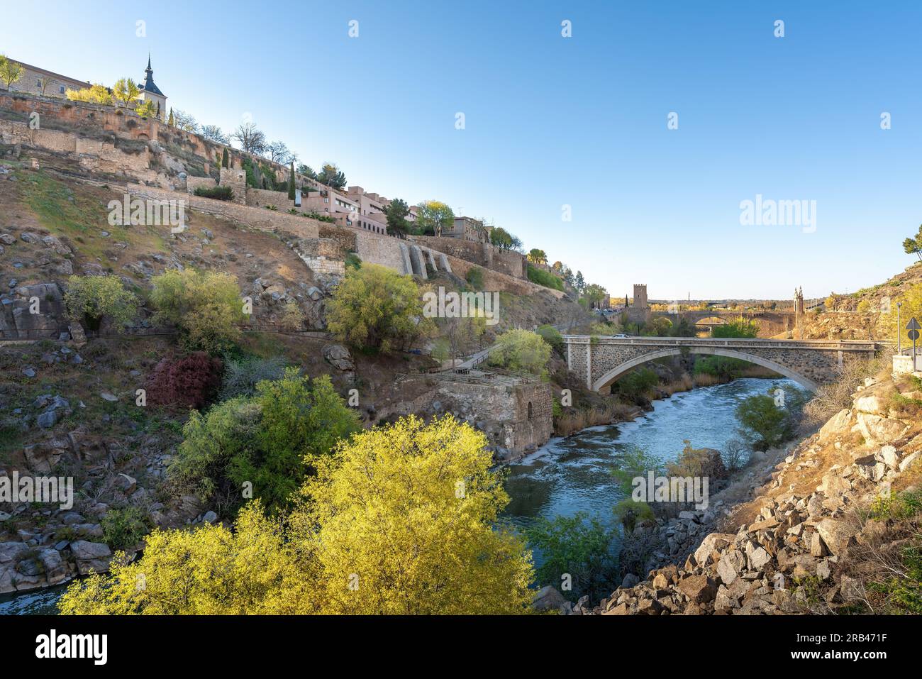 Tagus River and Ronda de Juanelo Bridge - Toledo, Spain Stock Photo - Alamy