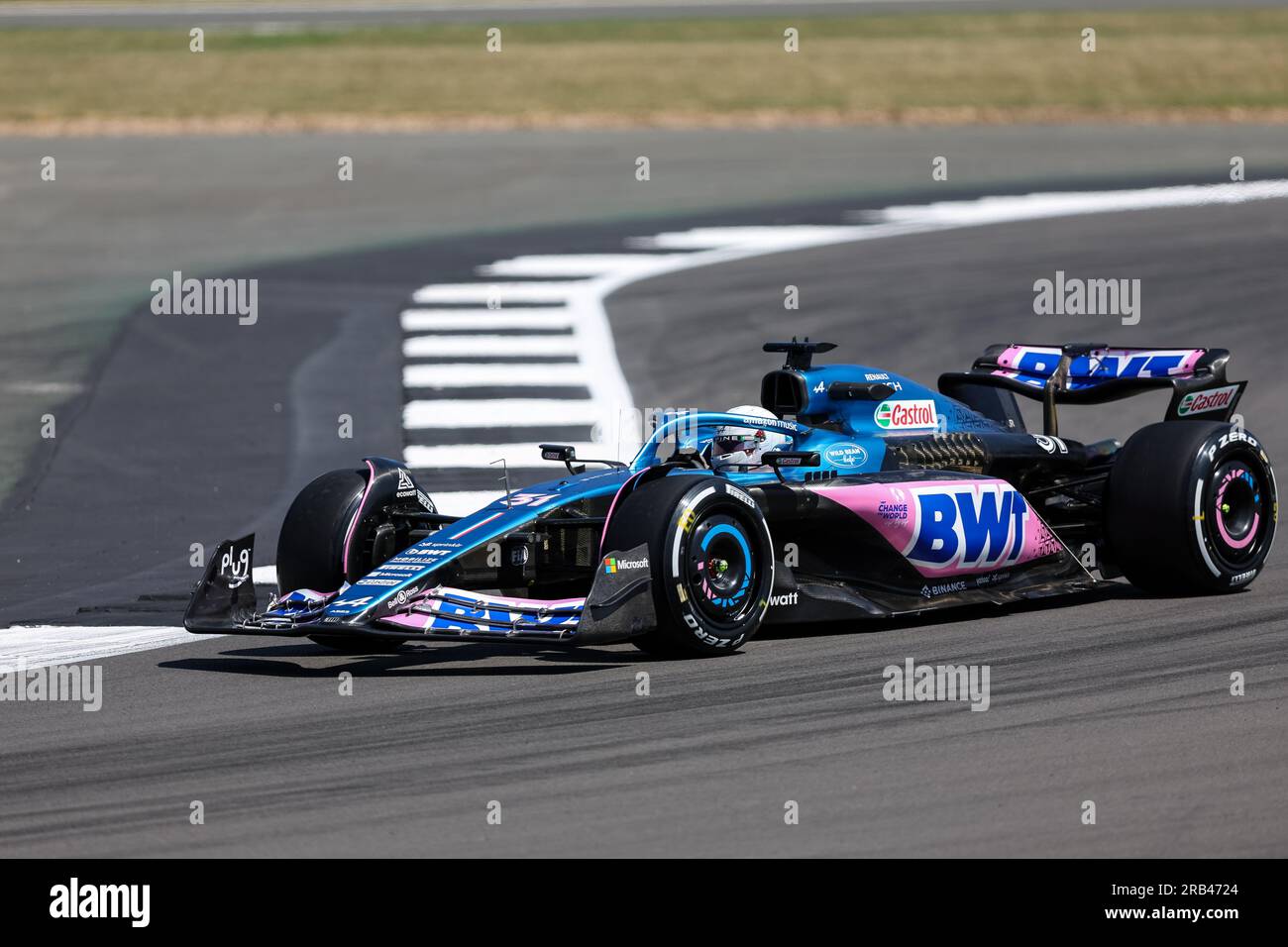 Silverstone, United Kingdom 6 July 2023 Esteban Ocon (FRA) of the BWT Alpine F1 Team takes part ...