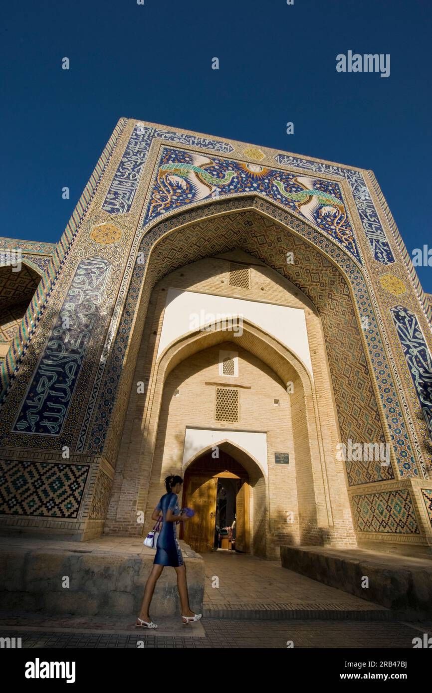 Uzbekistan, Bukhara, Nodir Devon Begi madrasah Stock Photo - Alamy