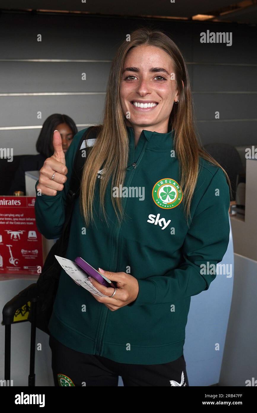Chloe Mustaki as the Republic of Ireland team depart from Dublin ...