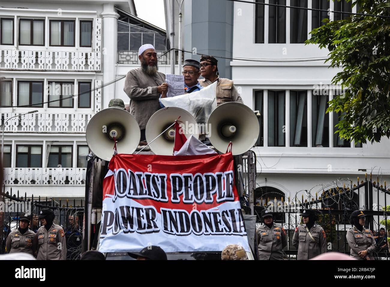 Bandung, West Java, Indonesia. July 7, 2023. Demonstrators of the ...