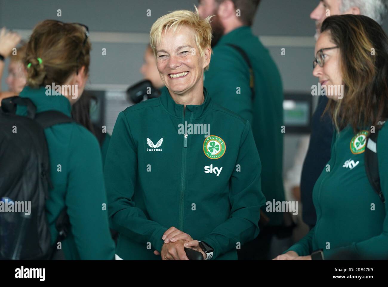 Manager Vera Pauw Centre As The Republic Of Ireland Team Depart From