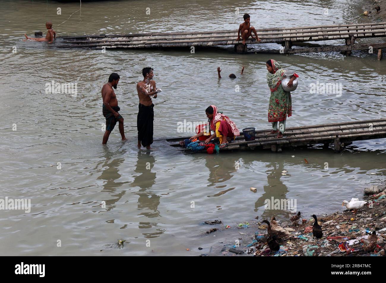 Chittagong, Kotwali, Bangladesh. 7th July, 2023. People living near the ...