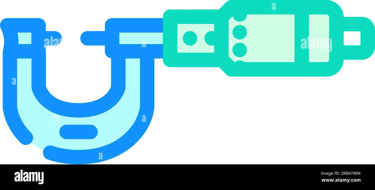 micrometer tool work color icon vector illustration Stock Vector Image ...