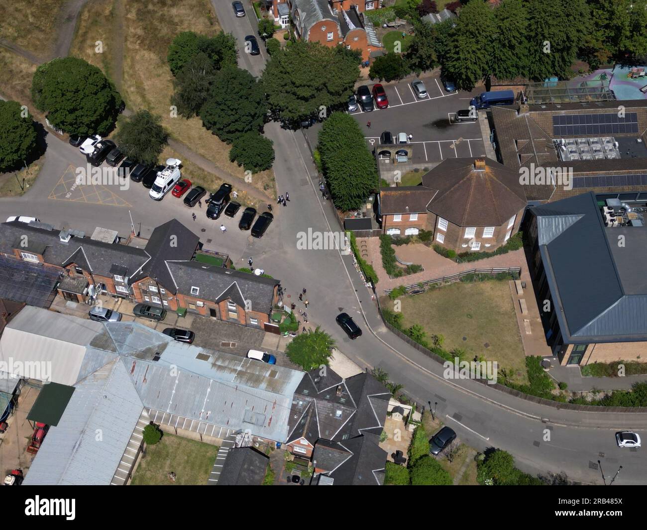An aerial view of the Study Preparatory School (right) in Wimbledon ...