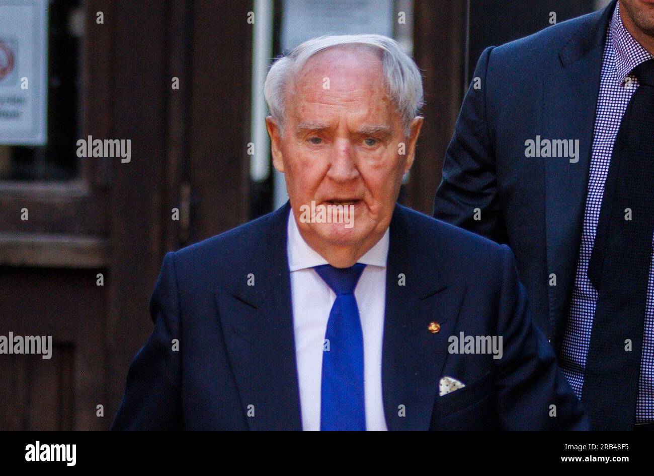 London, UK 7 July 2023 Sir Frederick Barclay arrives at the High Court ...