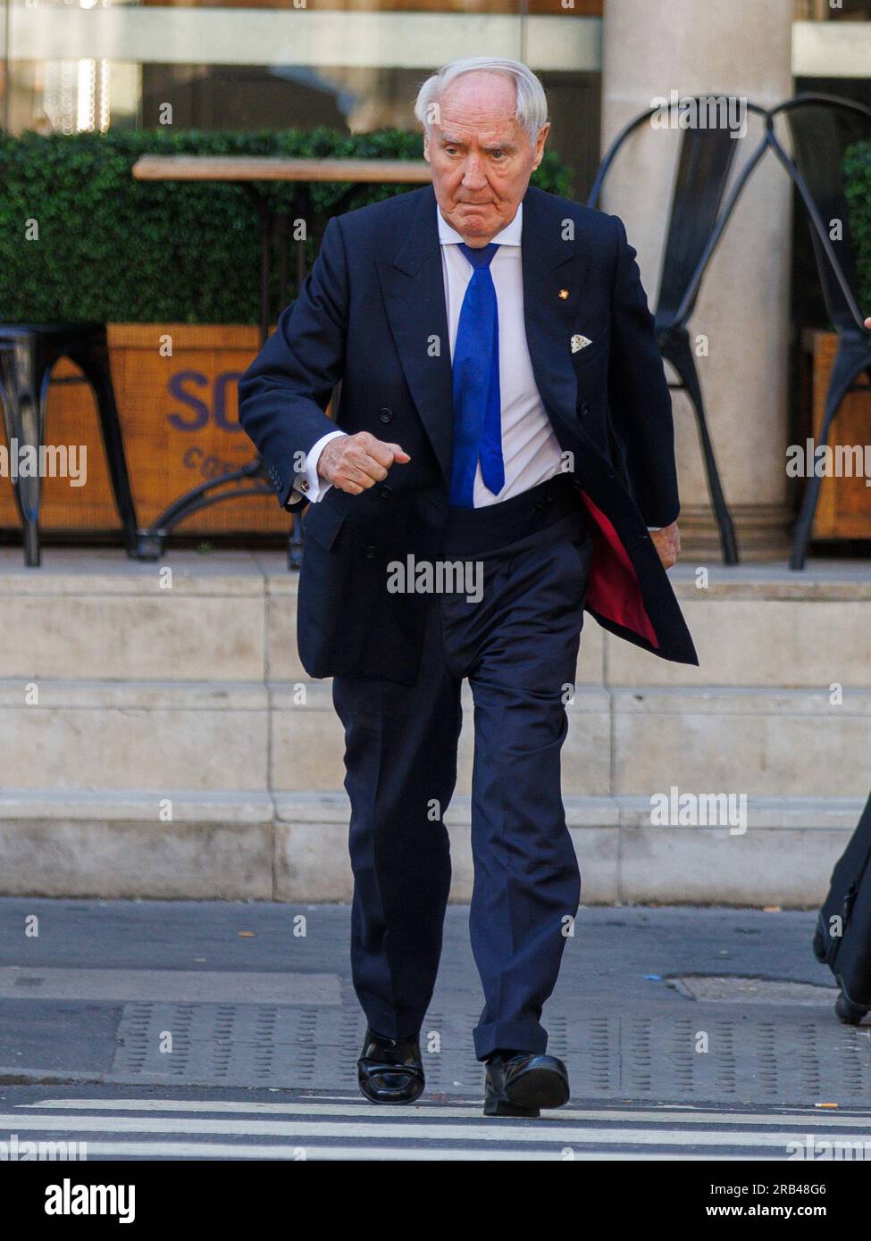 London, UK 7 July 2023 Sir Frederick Barclay arrives at the High Court ...
