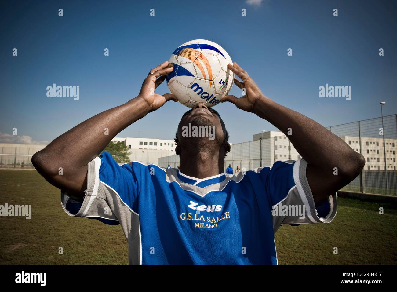 Bollate prison, training of the football team Stock Photo - Alamy