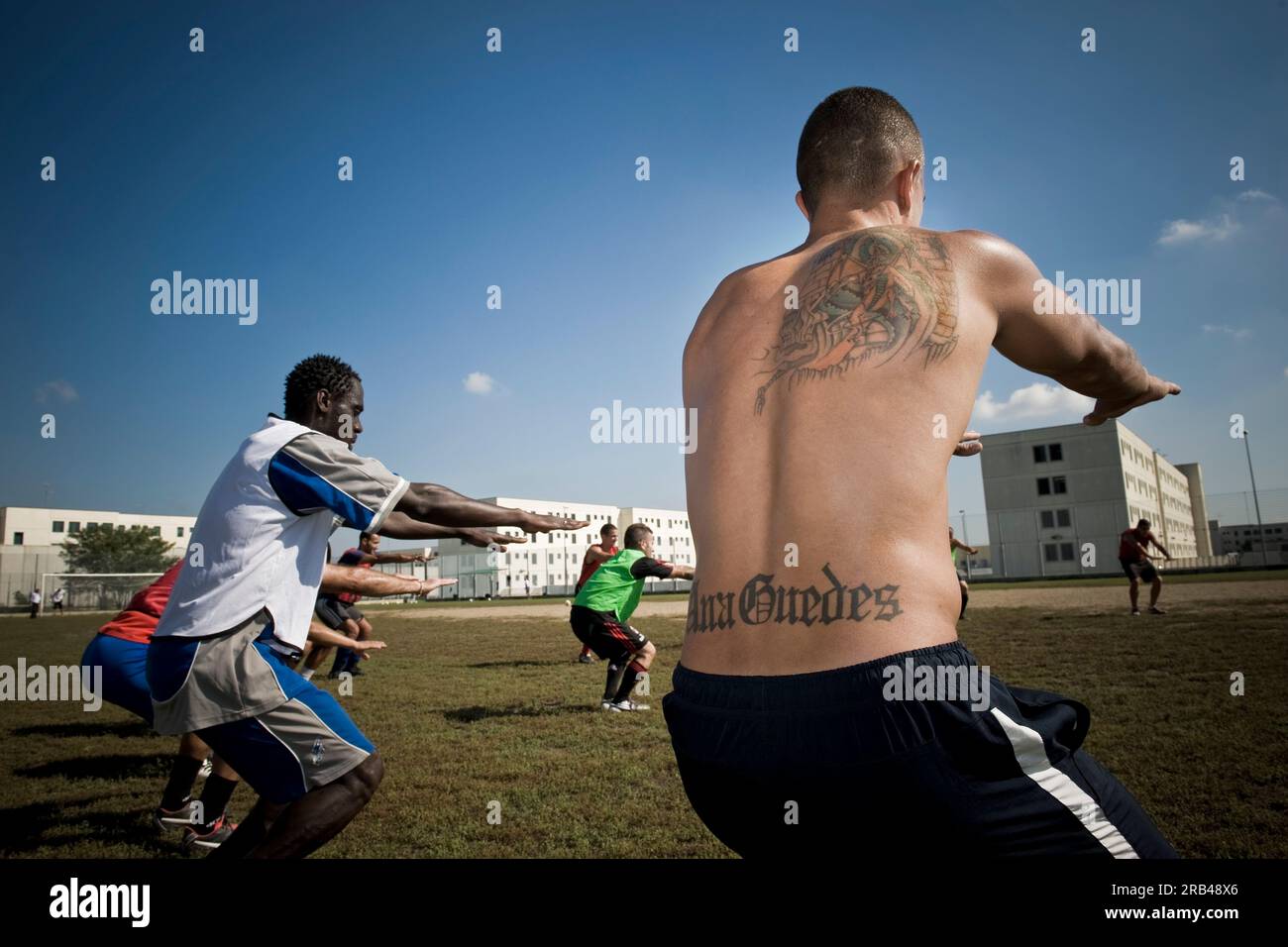 Bollate prison, training of the football team Stock Photo - Alamy
