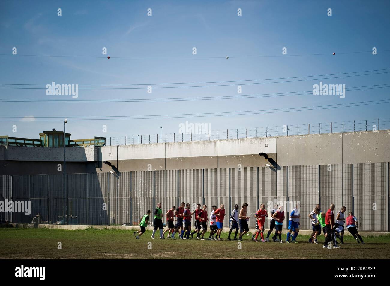 Bollate prison, training of the football team Stock Photo - Alamy