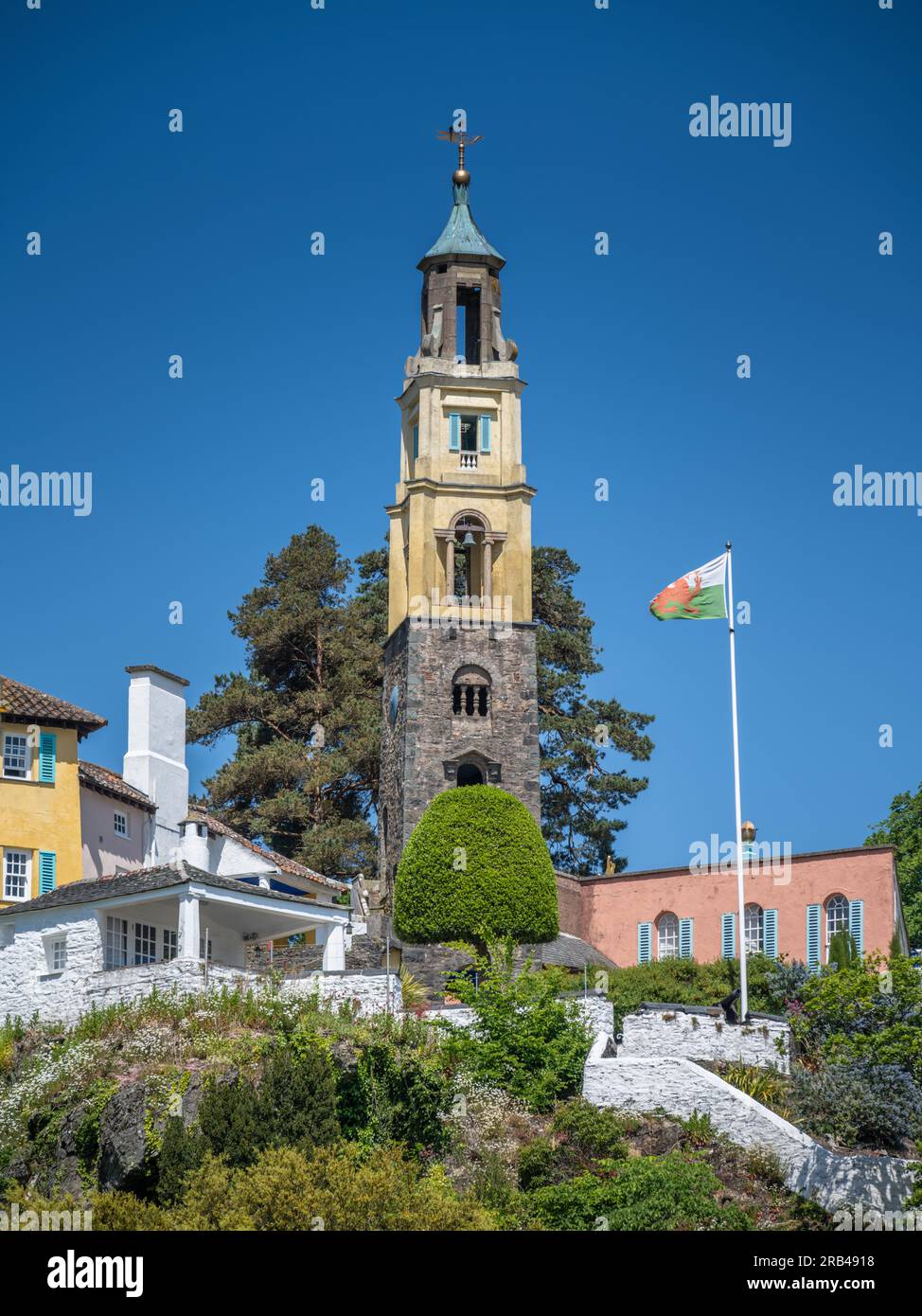 The Bell Tower, Portmeirion, North Wales, UK Stock Photo - Alamy