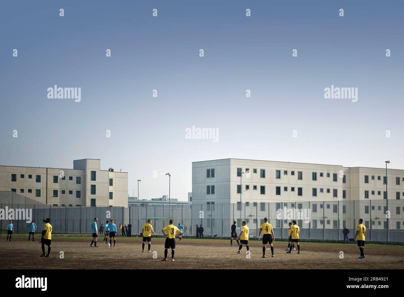 Italy, Bollate prison, football game inside the prison Stock Photo - Alamy