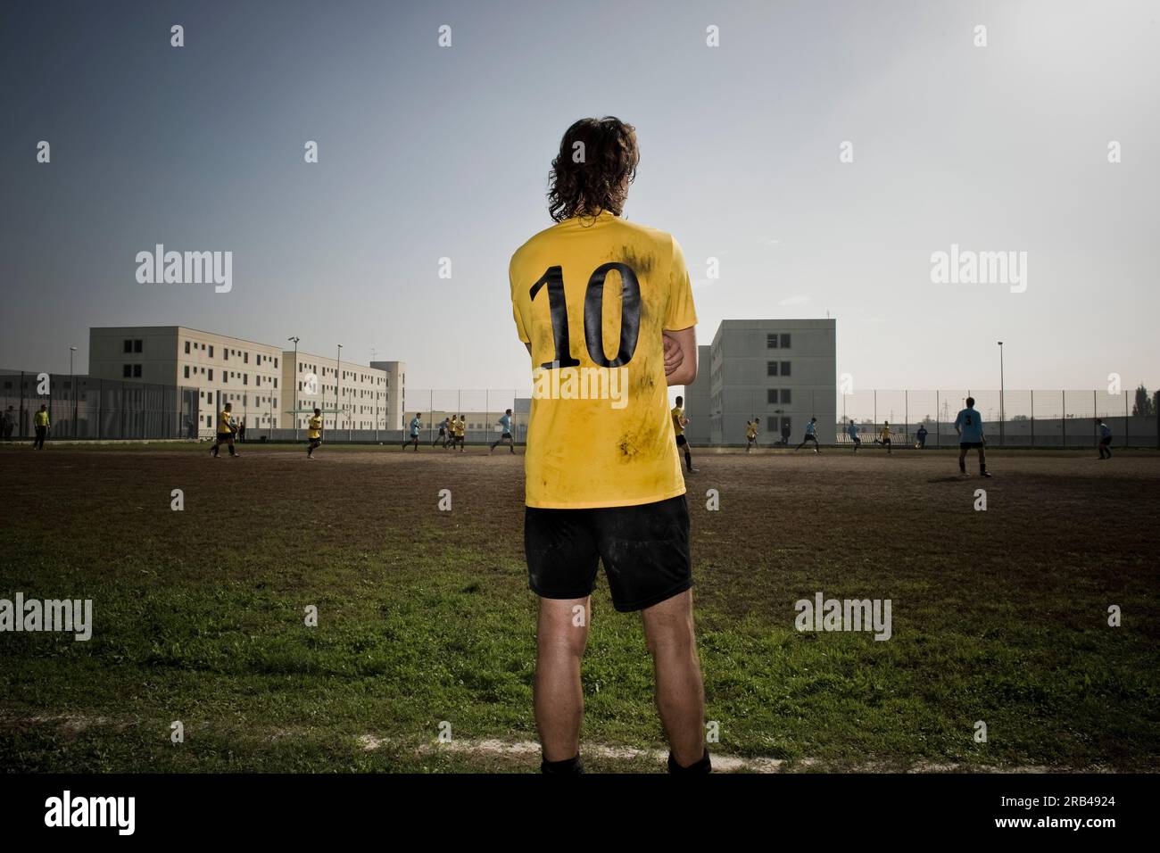 Italy, Bollate prison, football game inside the prison Stock Photo - Alamy