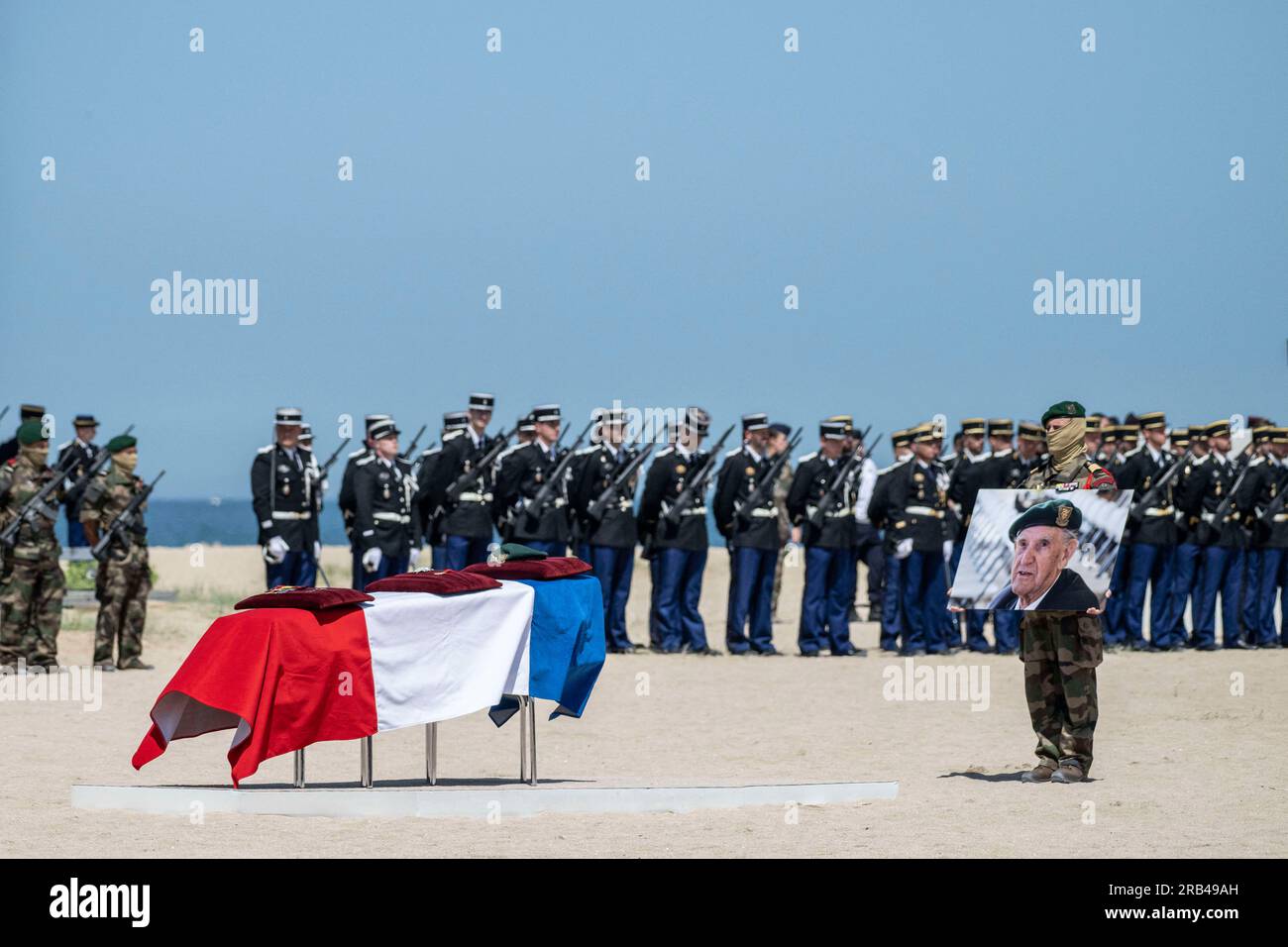 Ouistreham, France. 07th July, 2023. Commando Marine Special forces ...