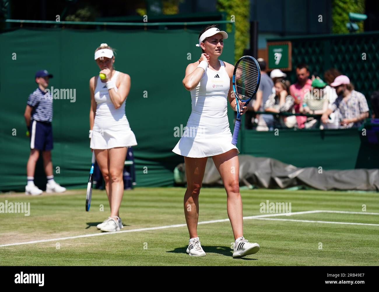 Alicia Barnett (left) and Olivia Nicholls during their Ladies Doubles ...