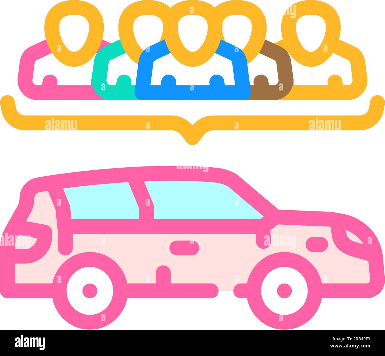 carpooling environmental color icon vector illustration Stock Vector ...