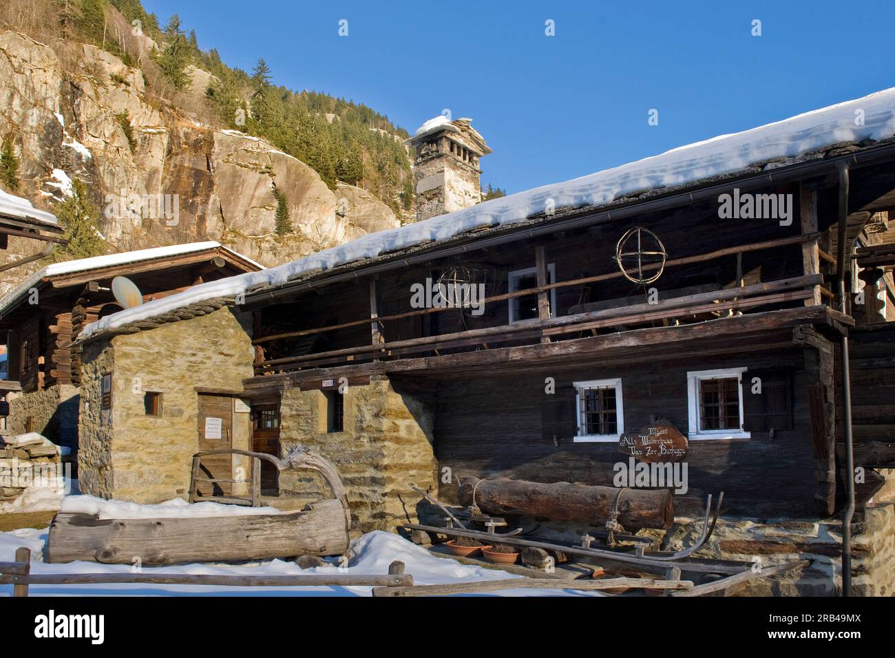 Italy, Piedmont, Macugnaga, Borca, Walser house Stock Photo - Alamy
