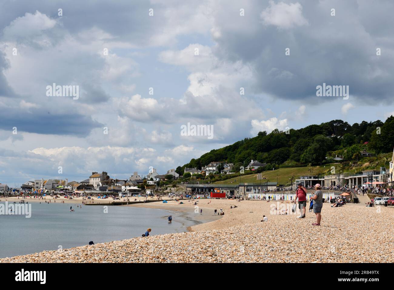 Lyme Regis Pebbled Beach in the Summer Dorset England uk Stock Photo ...