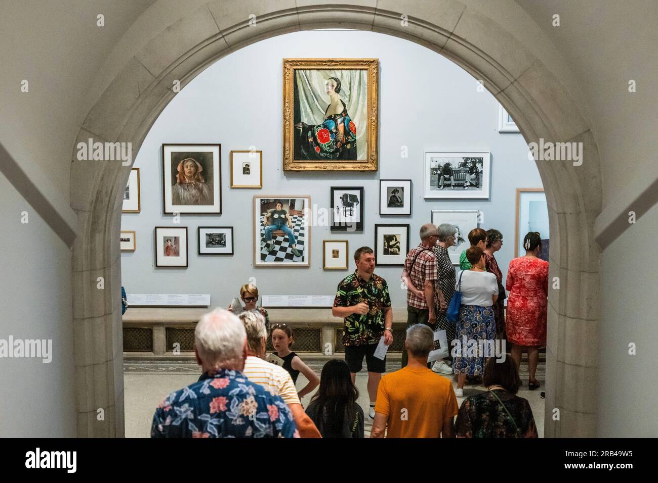 London, UK. 7th July, 2023. The main but revamped galleries are packed - National Portrait ...