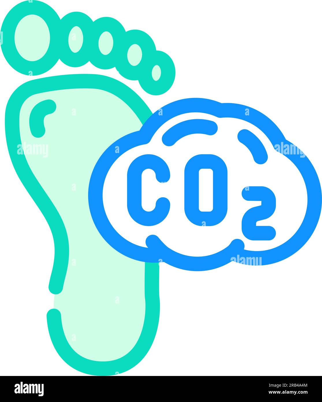 carbon footprint environmental color icon vector illustration Stock ...
