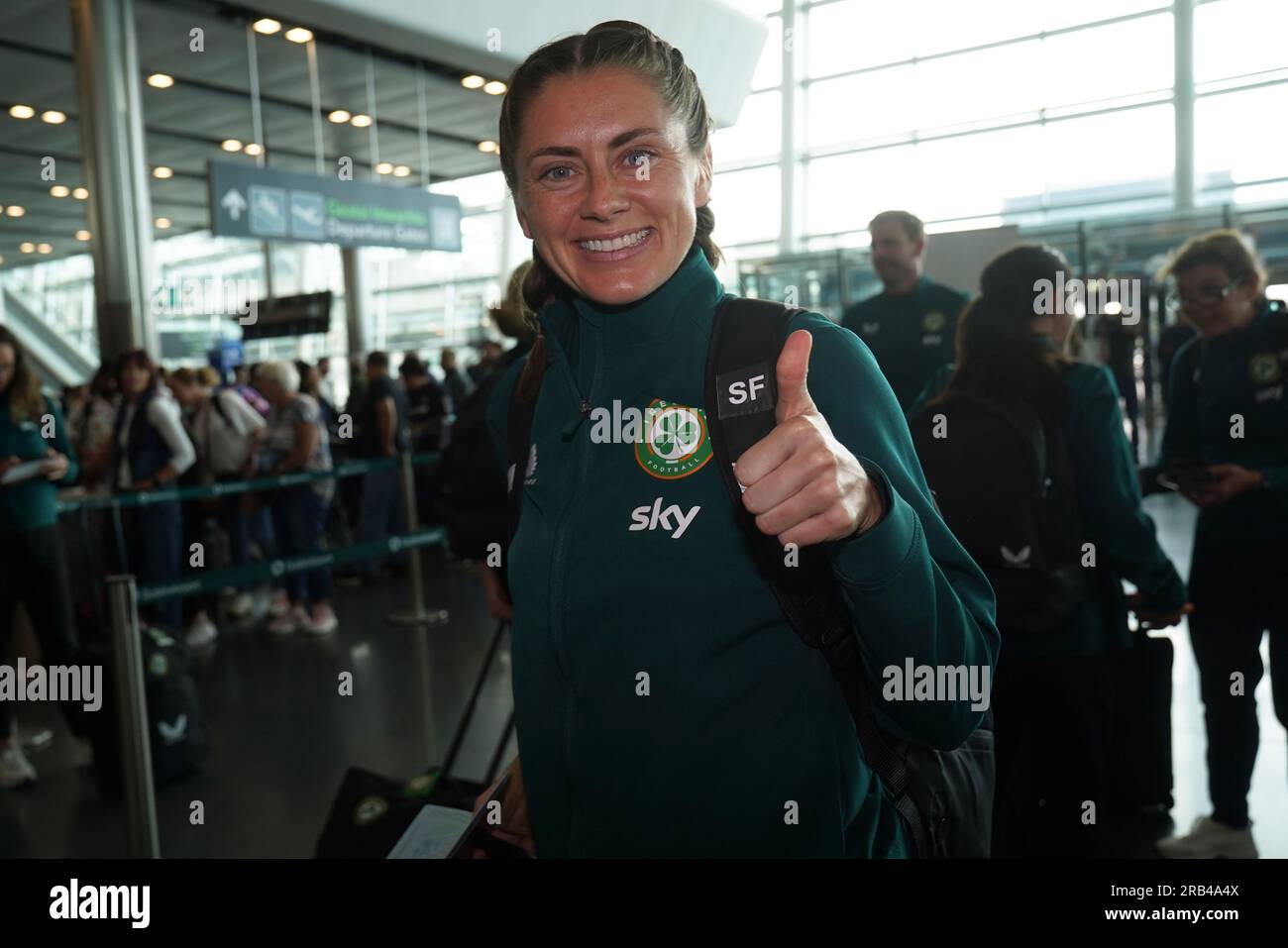 Sinead Farrelly as the Republic of Ireland team depart from Dublin ...