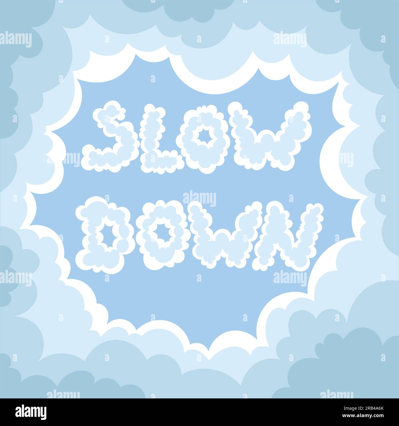 Slow down lettering in cloudy style in a cloud circle Stock Vector ...