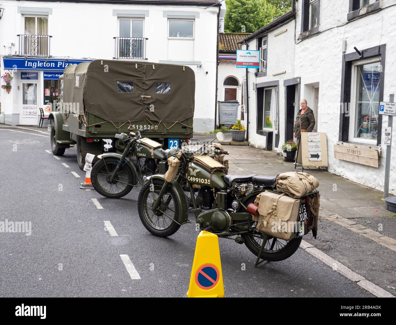 Army motorcycles and a Chevrolet CMP truck at the 1940's weekend in ...