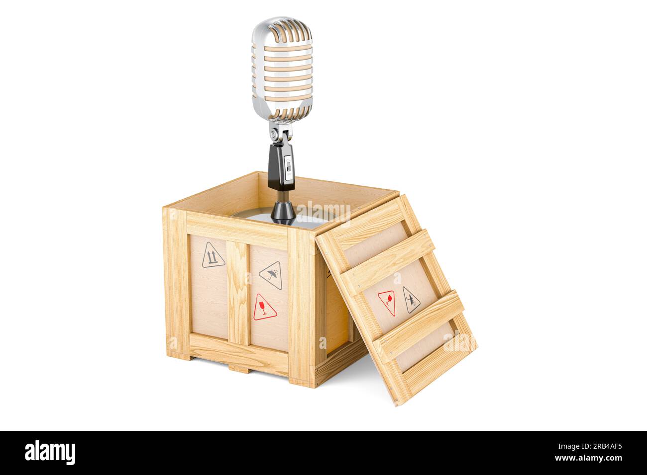 Microphone with graduation cap, 3D rendering isolated on white ...