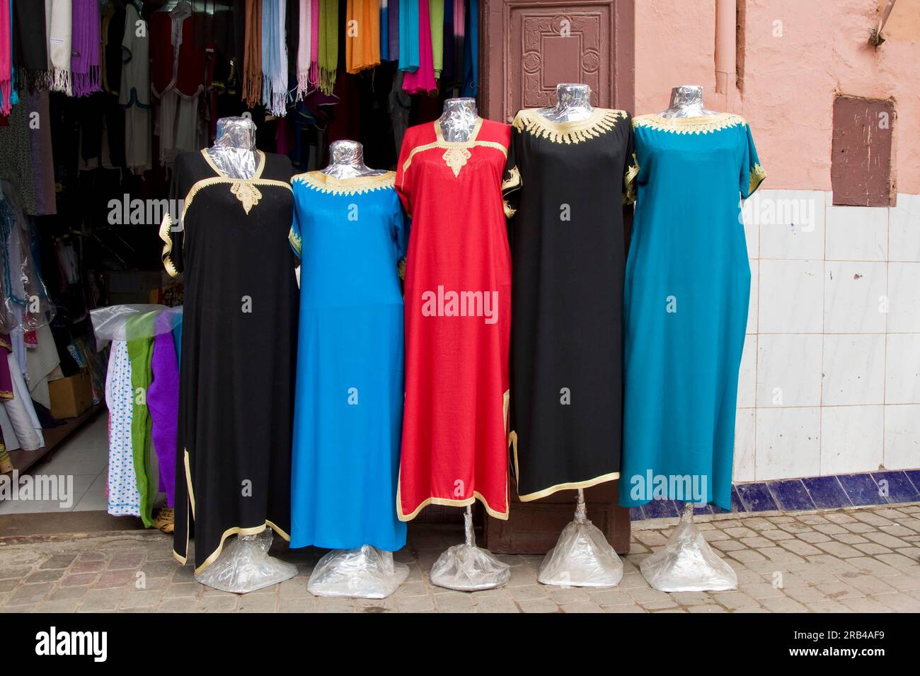 Morocco, Marrakech, clothing store Stock Photo - Alamy