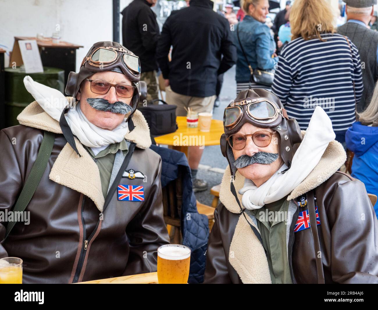 Men dressed up as World War Two fighter pilots at the 1940's weekend in ...