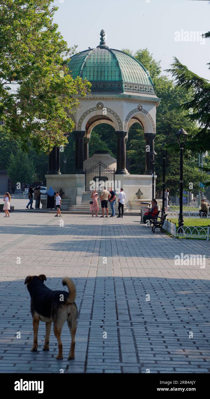 German Fountain (Alman Çeşmesi in Turkish) surrounded by gardens and ...