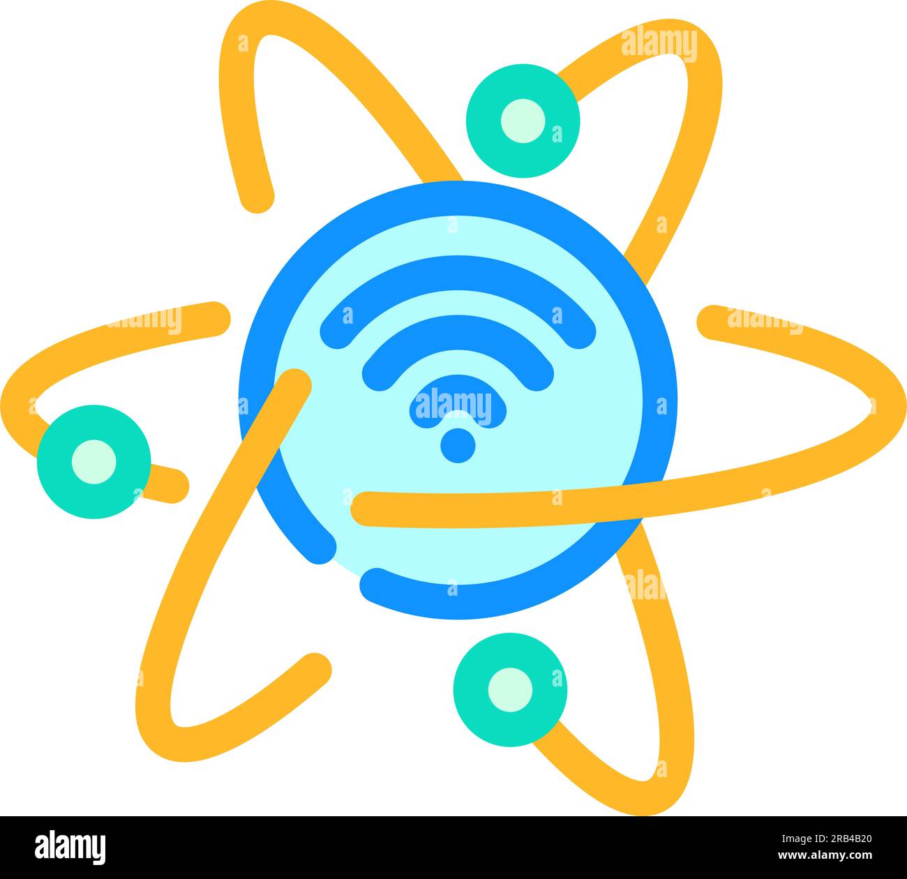 quantum internet future technology color icon vector illustration Stock ...