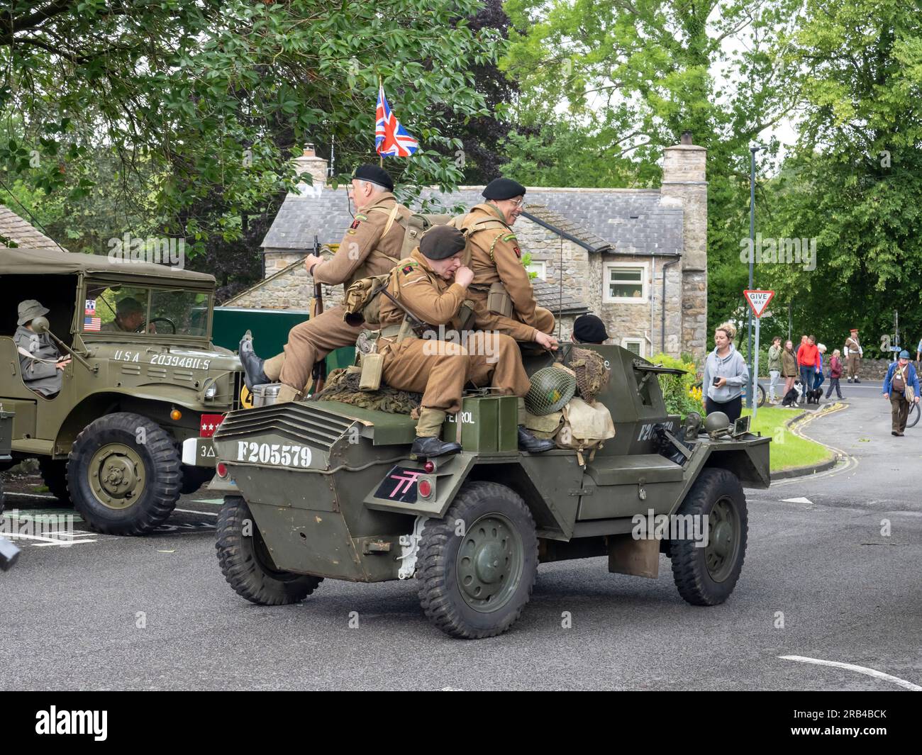 An armoured vehicle at the 1940's weekend in Ingleton, Yorkshire Dales ...