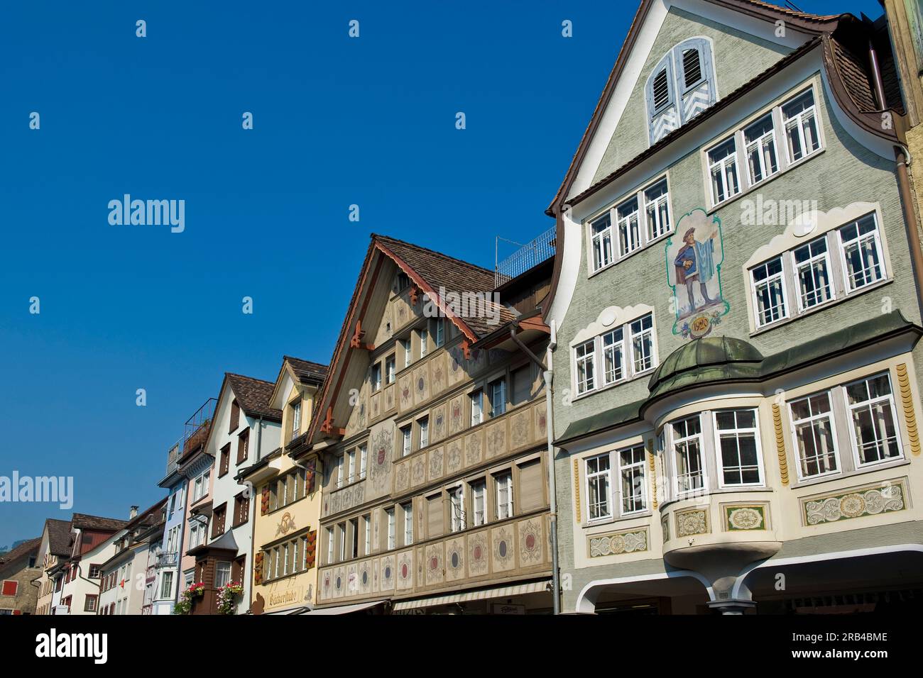 Switzerland, Canton St. Gallen, Altstatten, traditional house Stock ...