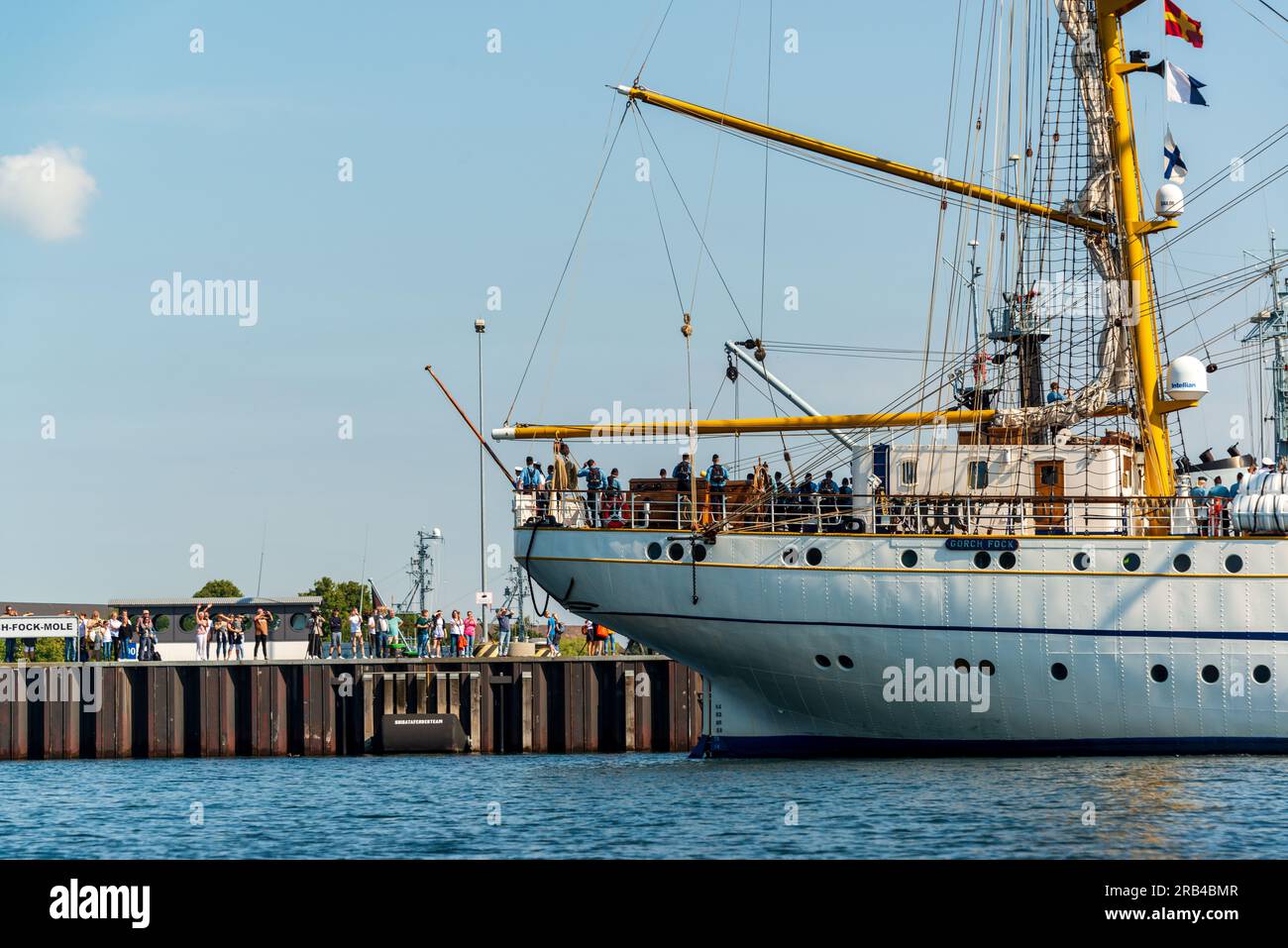 Kiel, Deutschland, 7. Juli 2023 Ankunft des Segelschulschiffes Gorch ...